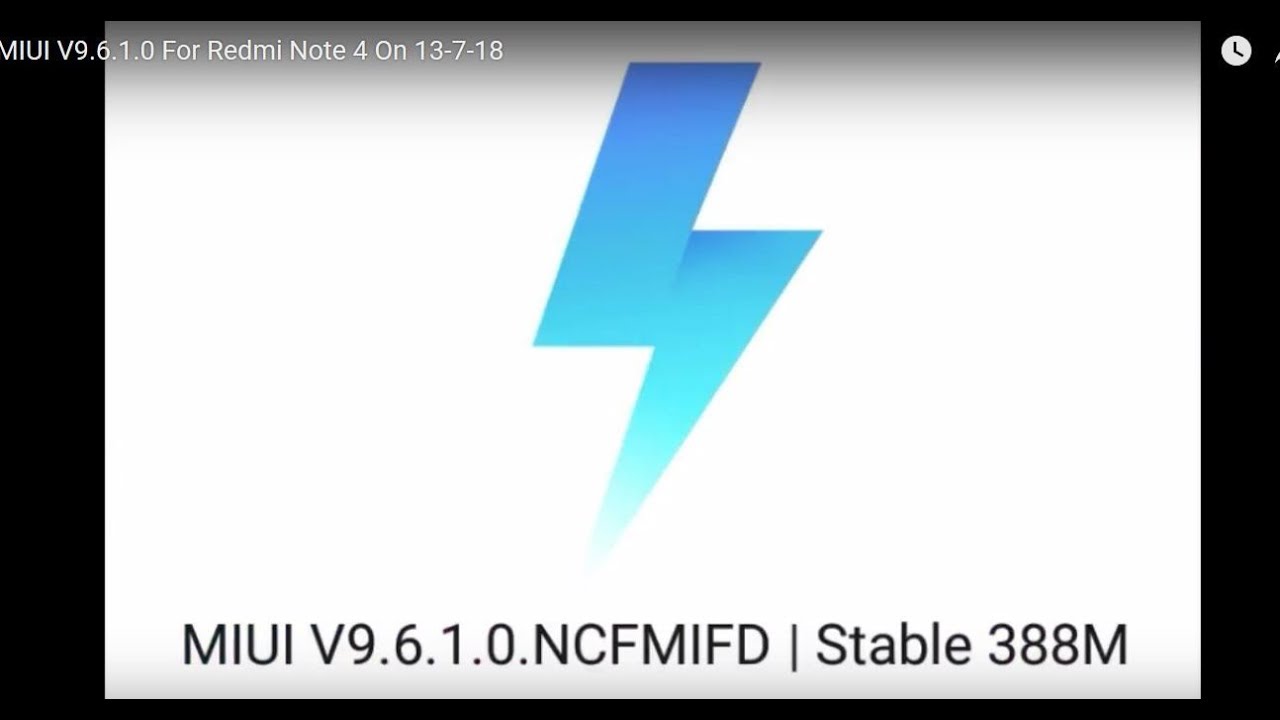 MIUI V9.6.1.0 For Redmi Note 4 On 13-7-18 - YouTube