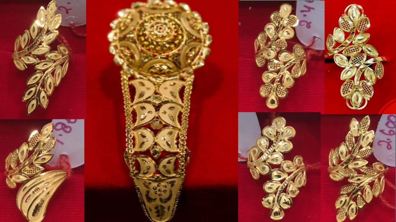 Latest gold ring designs for brides || long gold ring designs with ...