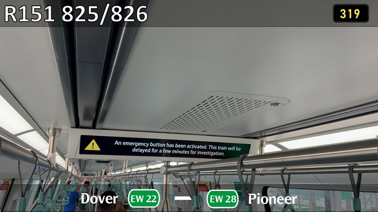 [WHEELSLIP ; EMERGENCY BRAKE][SMRT] Alstom R151 ~ 825/826 EW22 Dover → ...