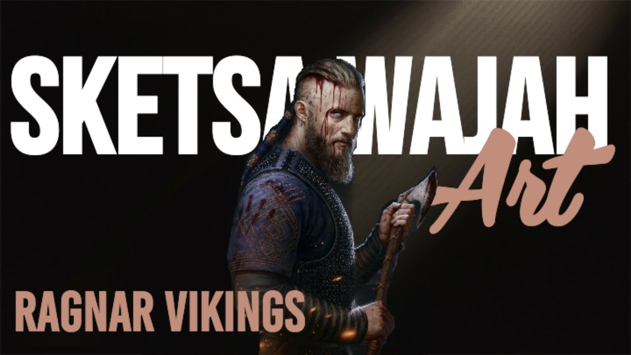 cara menggambar sketsa wajah ragnar vikings - YouTube