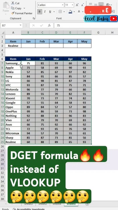 DGET formula instead of VLOOKUP 🔥🔥🔥| Excel Tricks | Excel Hack #shorts ...
