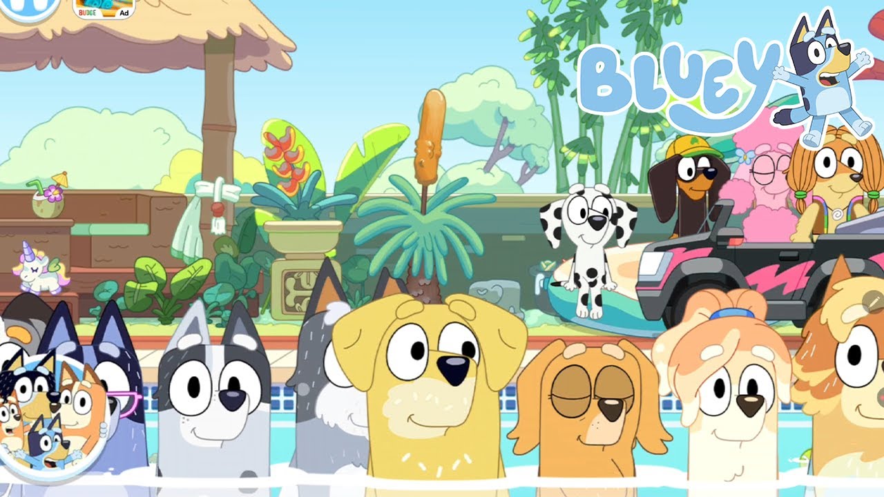 🌈🌈Let's Play Bluey The Videogame! Swimming At Uncle Stripe's House ...