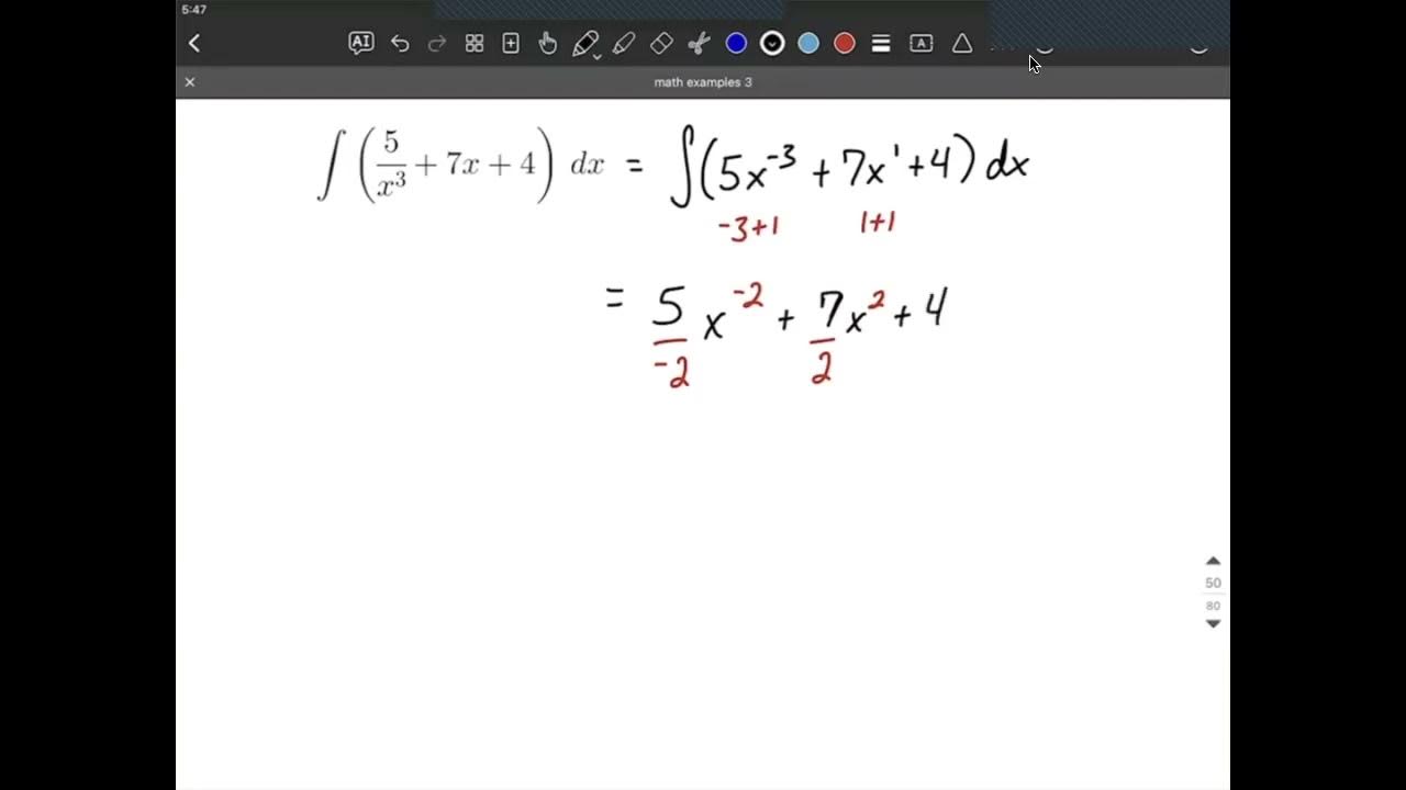 Antiderivative of function using basic rules - YouTube