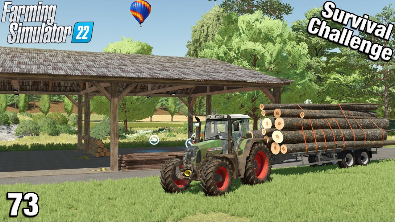 BUILDING A SAWMILL TO PROCESS THE LOGS Survival Challenge FS22 ...
