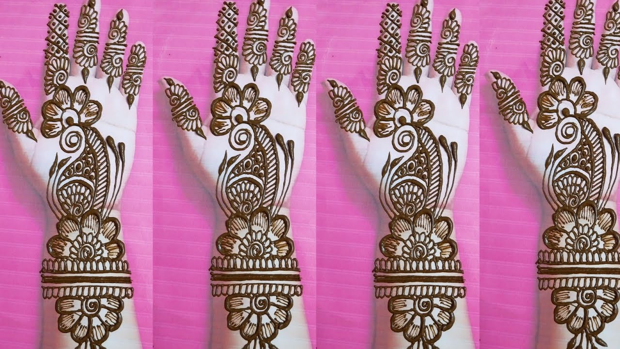 Easy stylish front hand mehndi design / simple mehandi ke design ...