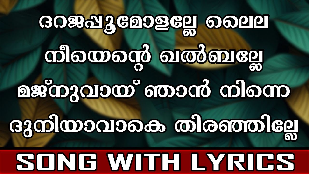ദറജപ്പൂമോളല്ലേ | Dharajappoo Molelle | Song With Lyrics - YouTube