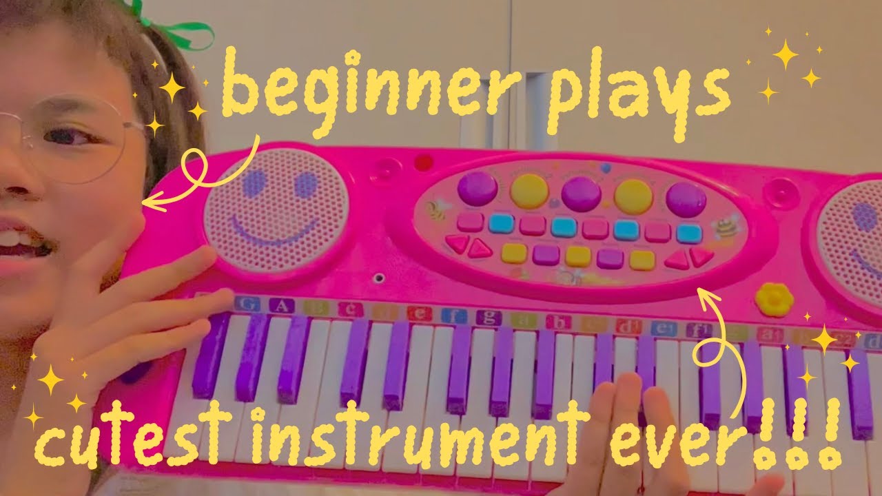 piano beginner plays toy keyboard 🎹 💗 - YouTube