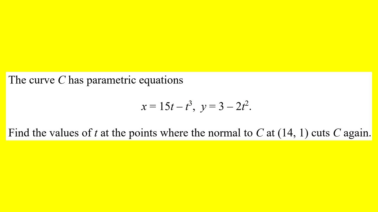 AEA 2002 q3 parametric equations (Maths: Advanced Extension Award ...