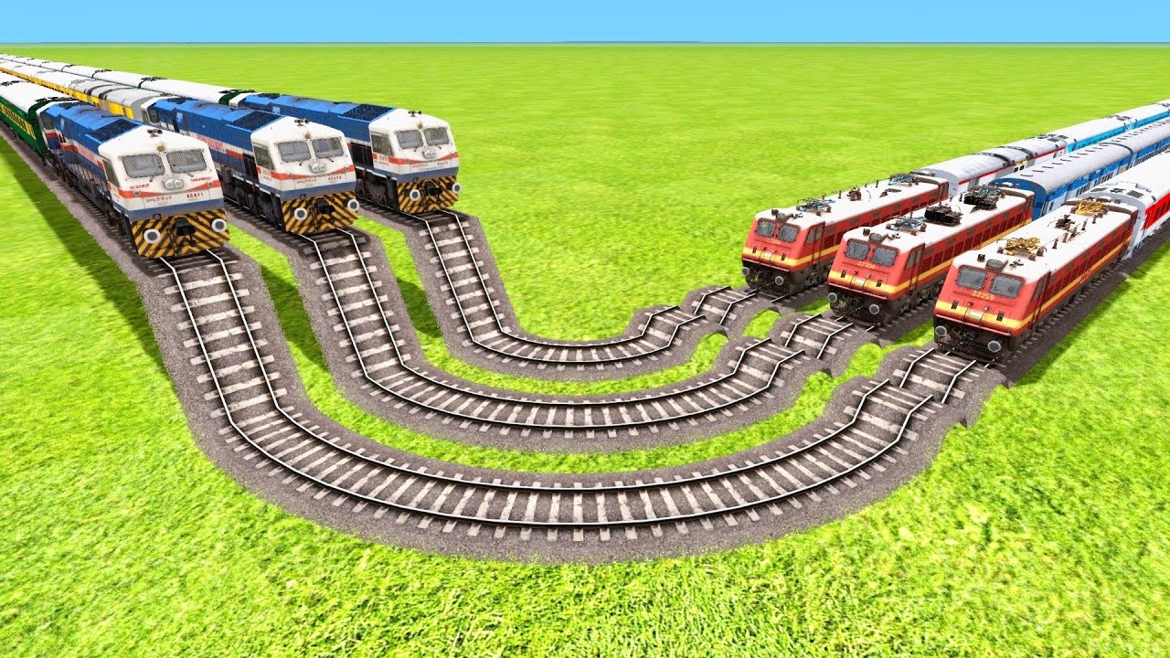 6️⃣ MULTI TYPE OF TRAINS OVERLAPPING TO THE 90° TURNS OR SPEED BUMPS🔺 ...