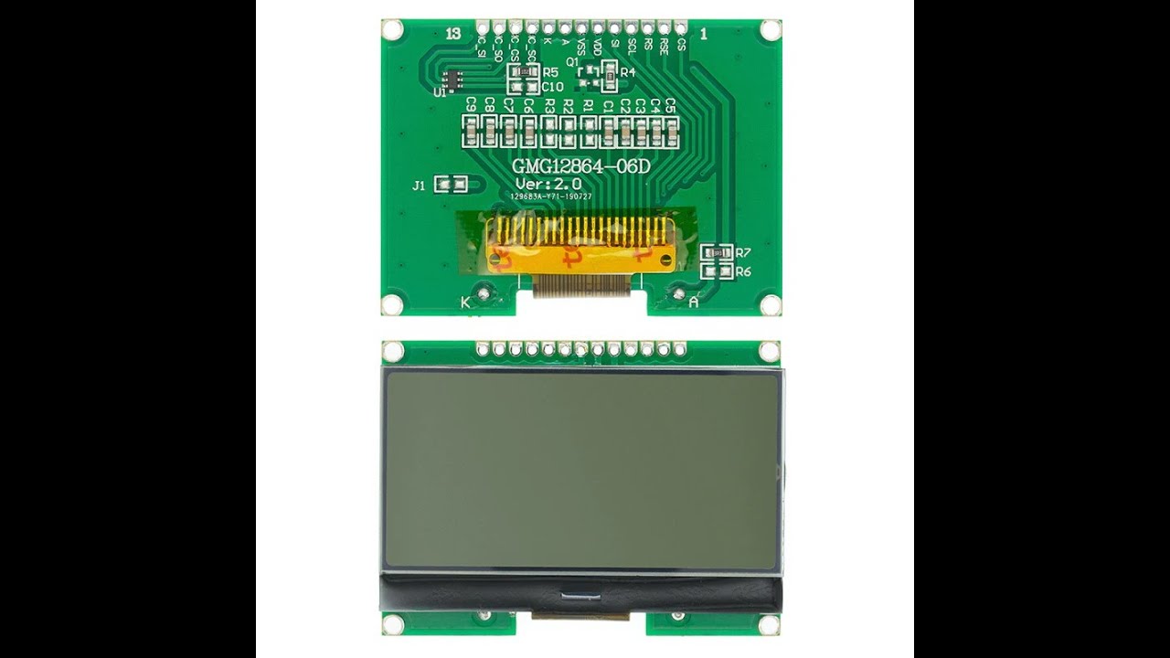 Демонстрация использования встроенных шрифтов в дисплее GMG12864 - YouTube
