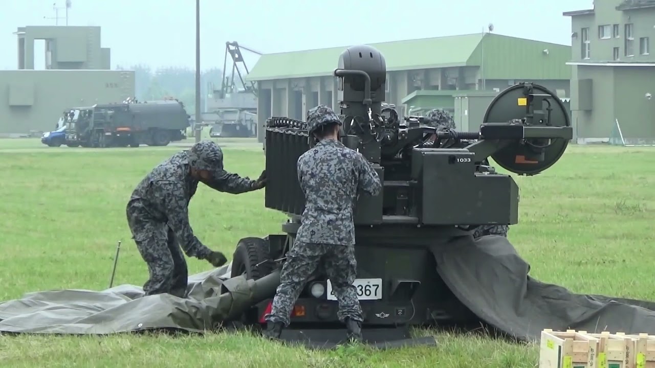 JASDF VADS Blank Ammunition Loading and Anti Aircraft Gun Shooting ...