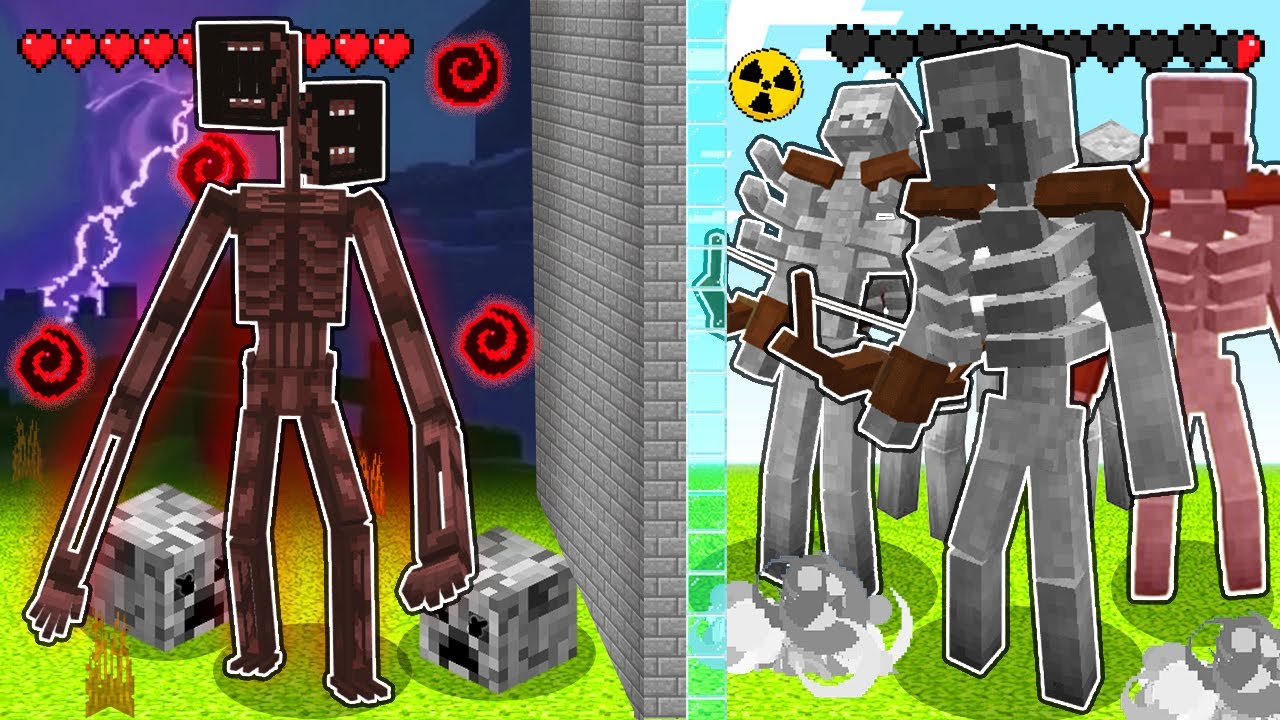 Siren Head VS Mutant Skeleton Army | Minecraft Mob Battles - YouTube