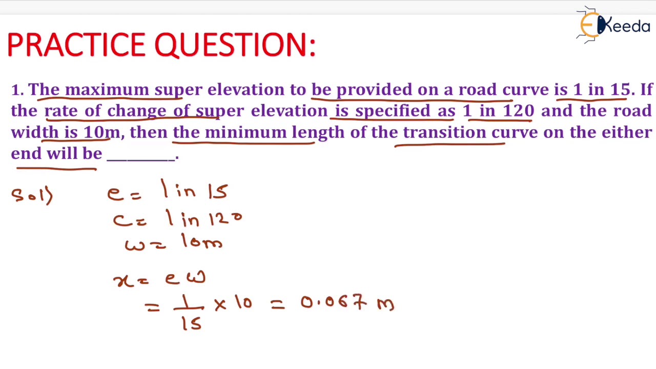 1ST NUMERICAL OF TRANSITION CURVE -Highway Geometric Design ...
