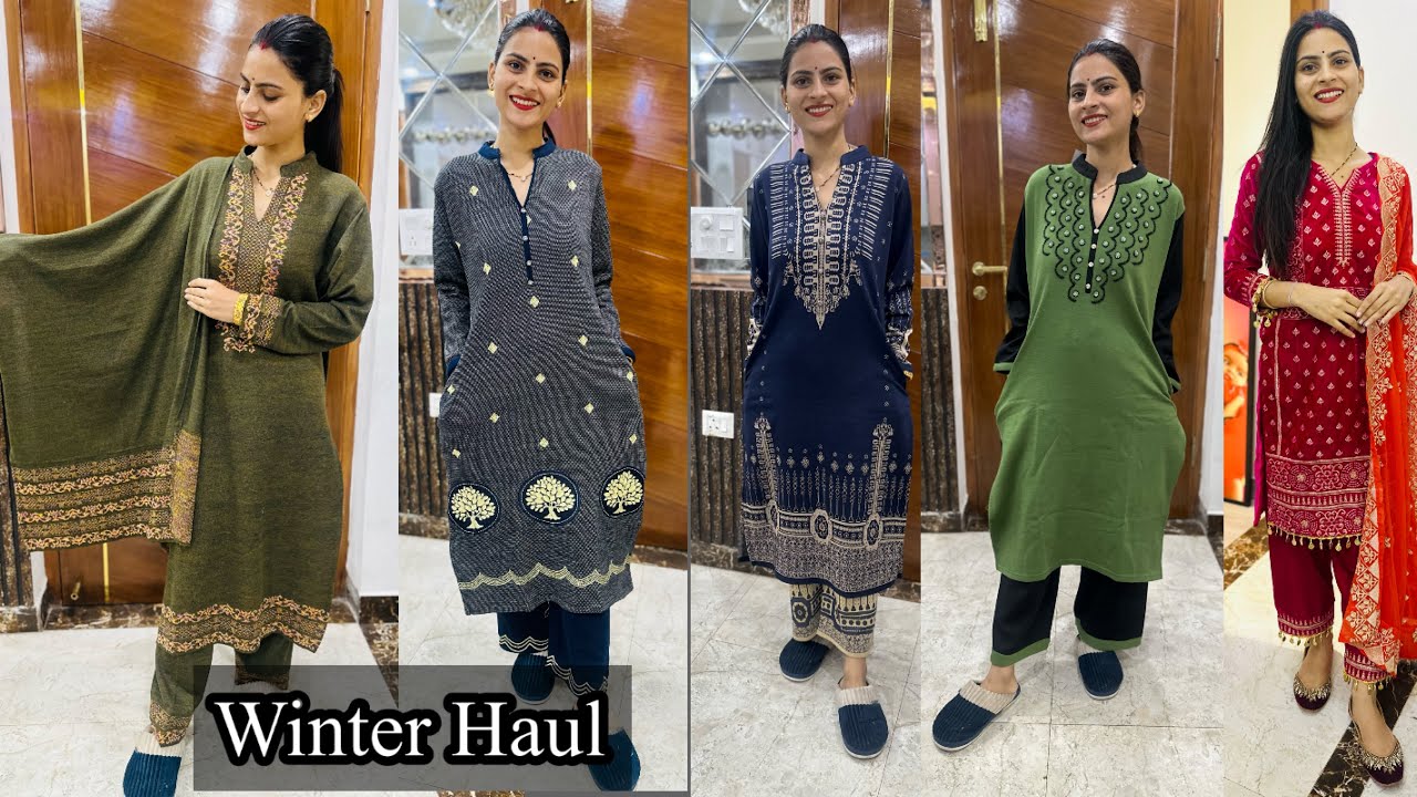 Amazon-Winter collection Haul-woolen kurta-plazo @nikkusumitofficial ...