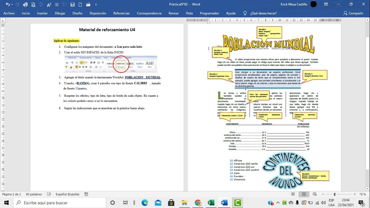 Práctica N°02 - Word - YouTube