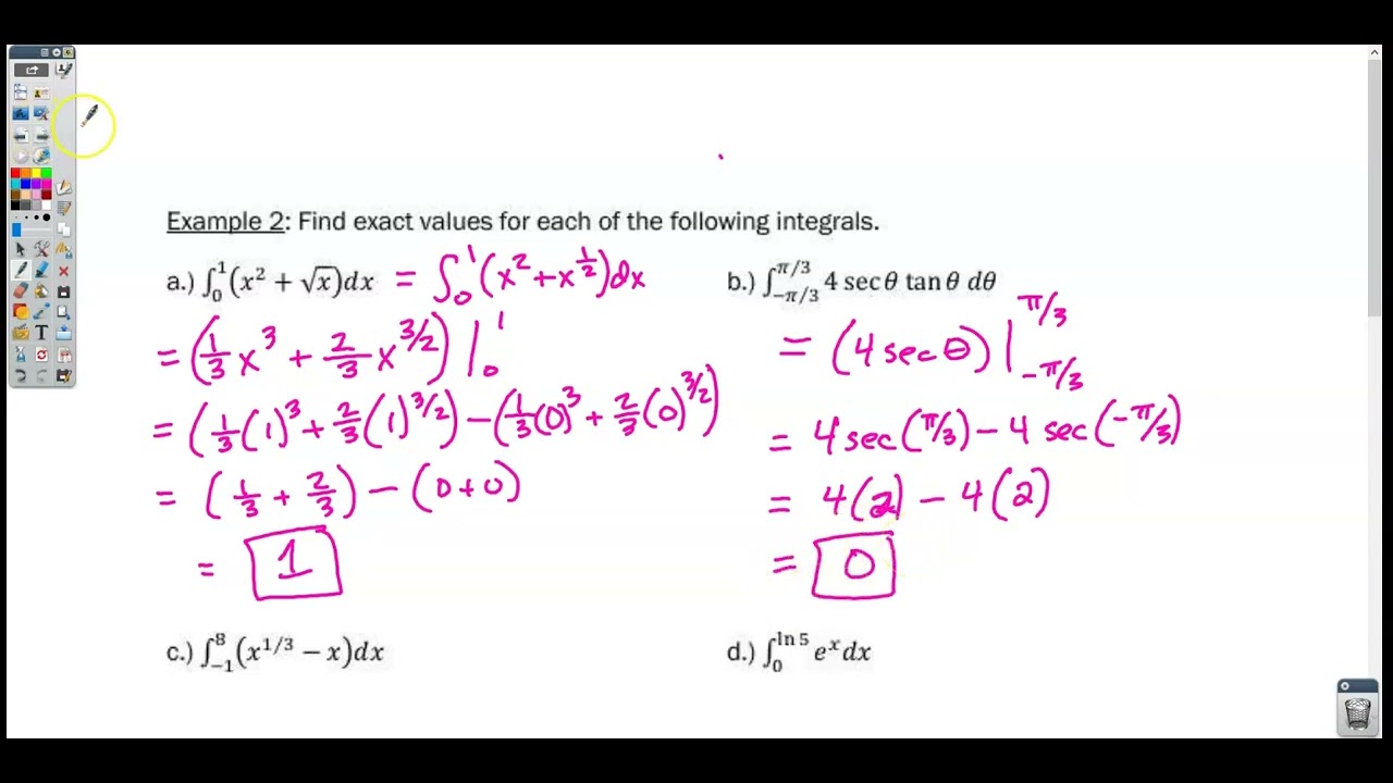 Section 6-7 Video 1- The Fundamental Theorem of Calculus and Definite ...