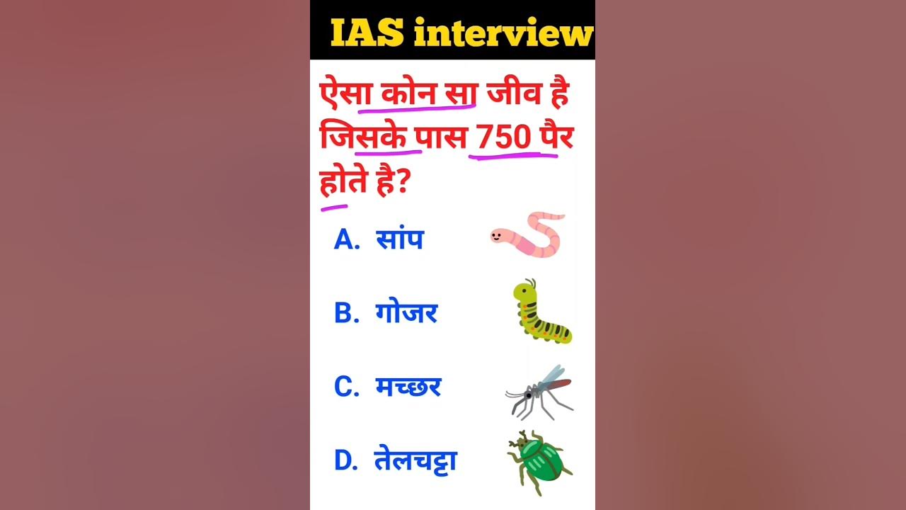 Esa kon sa jeev hai jiske 750 pair hote hain IAS interview mein puche ... Esa kon sa jeev hai jiske 750 pair hote hain IAS interview mein puche ...