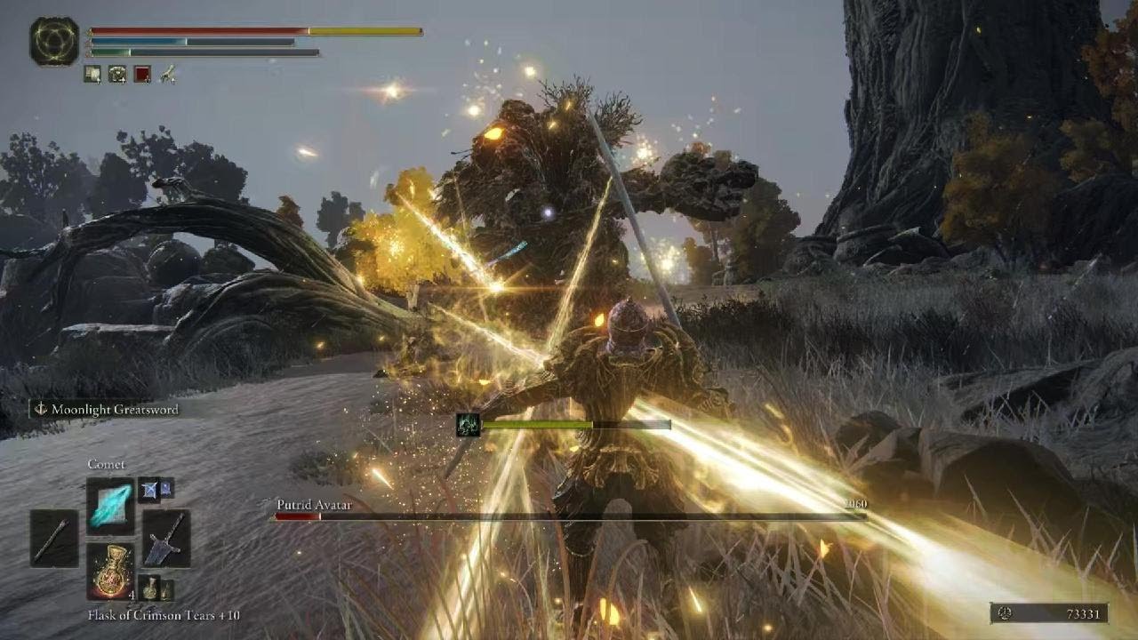 ELDEN RING Boss Fight: Putrid Avatar (Minor Erdtree, Dragonbarrow ...