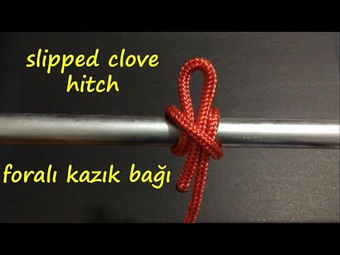 slipped clove hitch - foralı kazık bağı - выбленочный узел