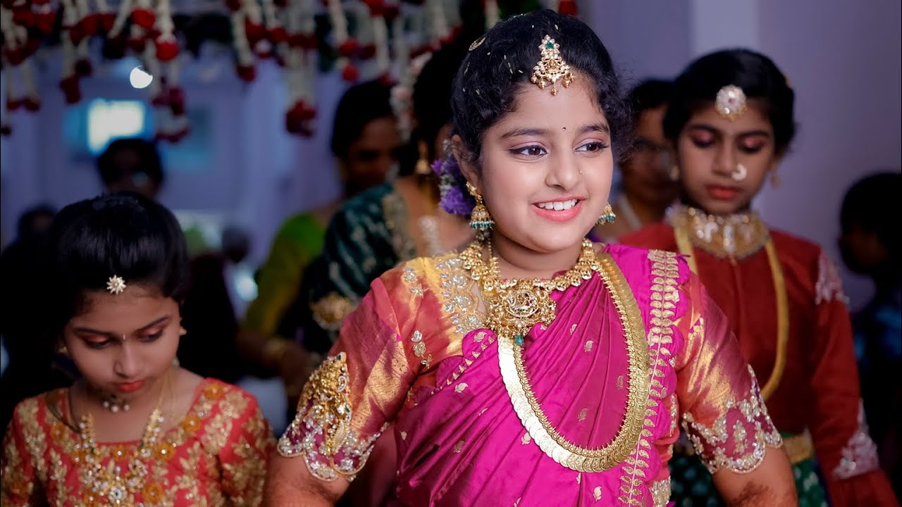 Priya Half saree ceremony | Kalyan Photography | 7674045201 - YouTube