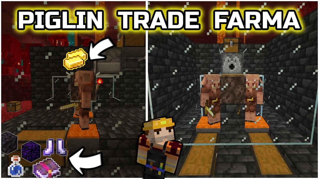 PIGLIN TRADE FARMA - MINECRAFT TUTORIÁL : 1.17 - YouTube