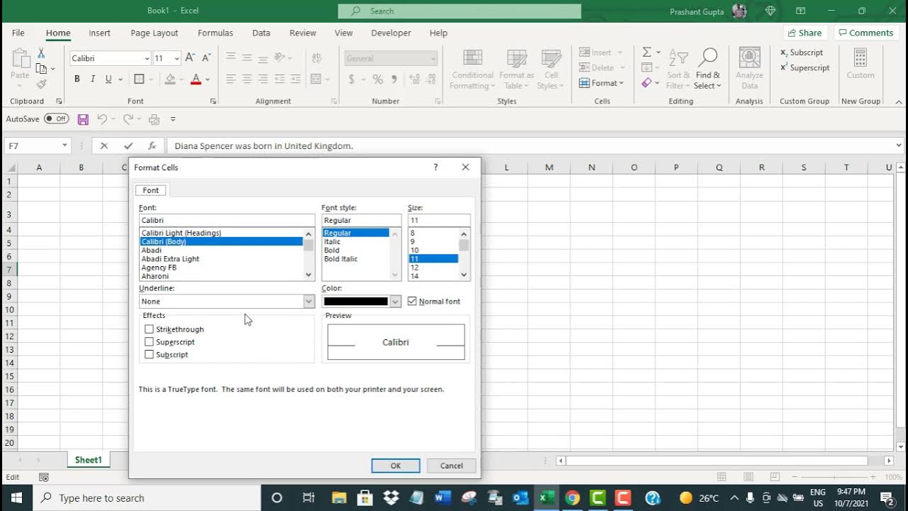 Cross out words in Excel - YouTube