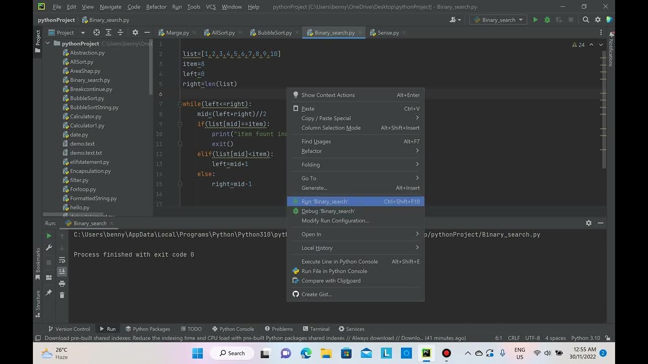 Binary Search by Python - YouTube