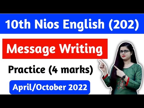 10th Nios Message Writing Practice | 10 Nios English Grammar by ...