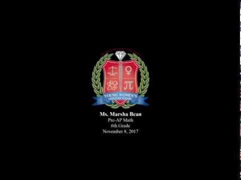 Ms. Marsha Bean Pre-AP Math 6th Grade 11/08/2017 - YouTube