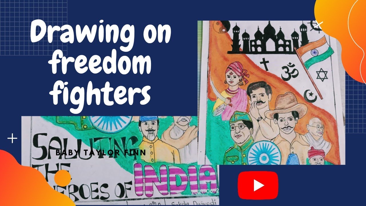 freedom fighters poster making/how to make freedom fighters drawings ...