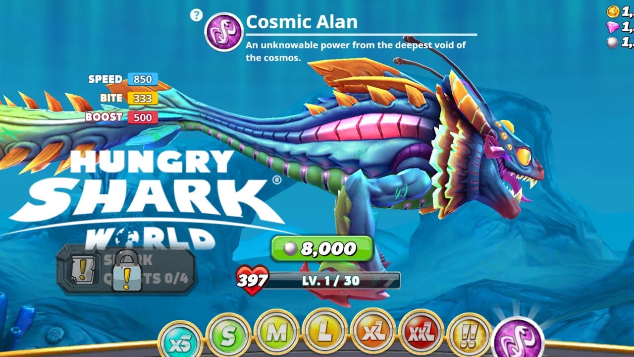 STRONGEST SHARK COSMIC ALAN GAMEPLAY - HUNGRY SHARK WORLD | KAIJU GAMER ...