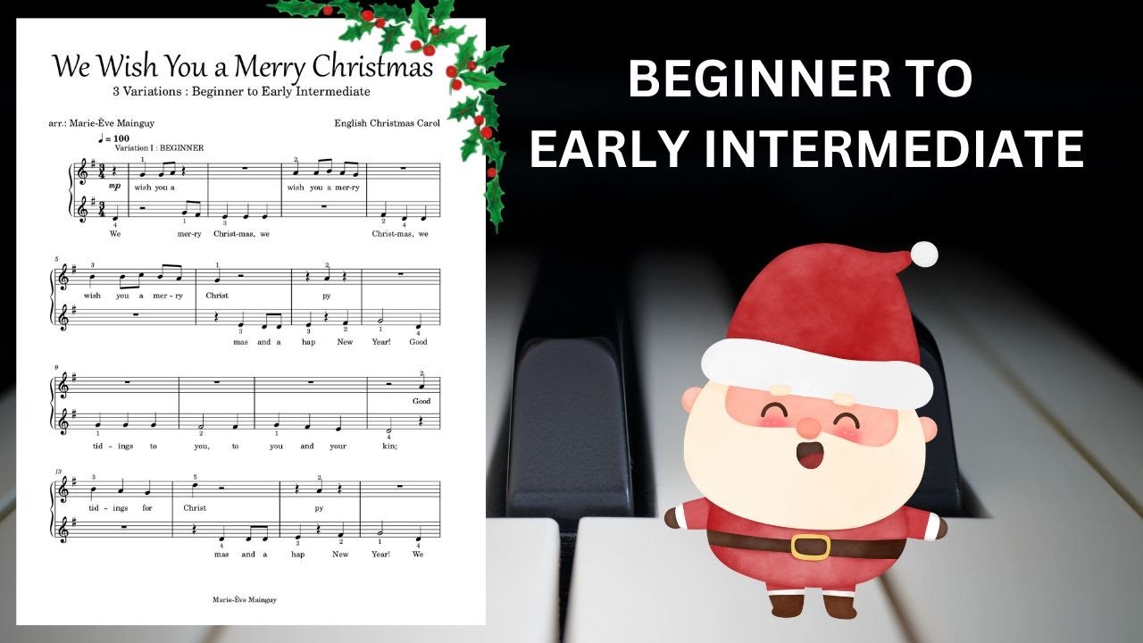 We Wish You A Merry Christmas | Piano Sheet Music | 3 Variations ...