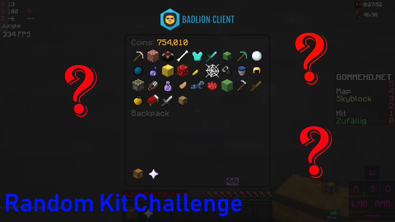 Skywars Random Kit Challenge - YouTube