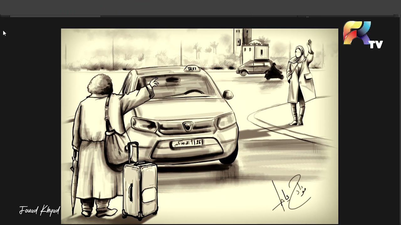 By Fouad KHYAD [Taxi Driver] Speed Drawing - YouTube