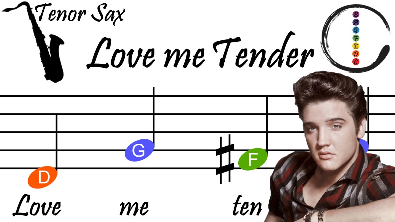 Love me Tender - Tenor Saxophone Relaxing Beginner Sheet Music with ...
