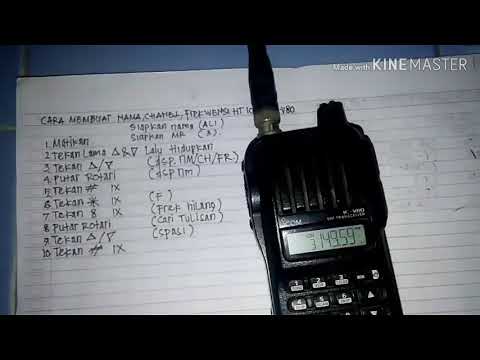 Cara buat nama, chanel, frek HT Icom IC V80 - YouTube