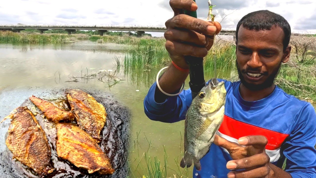 Thoondil Fishing at River | ஜிலேபி மீன் புடுச்சு வறுக்க போறோம் # ...