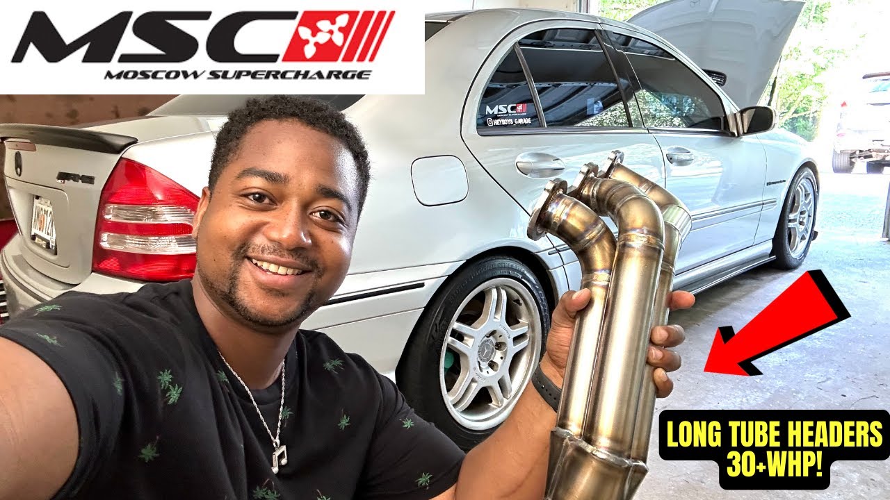 W203 AMG C32 Long Tube Headers Upgrade | Boost Performance - YouTube