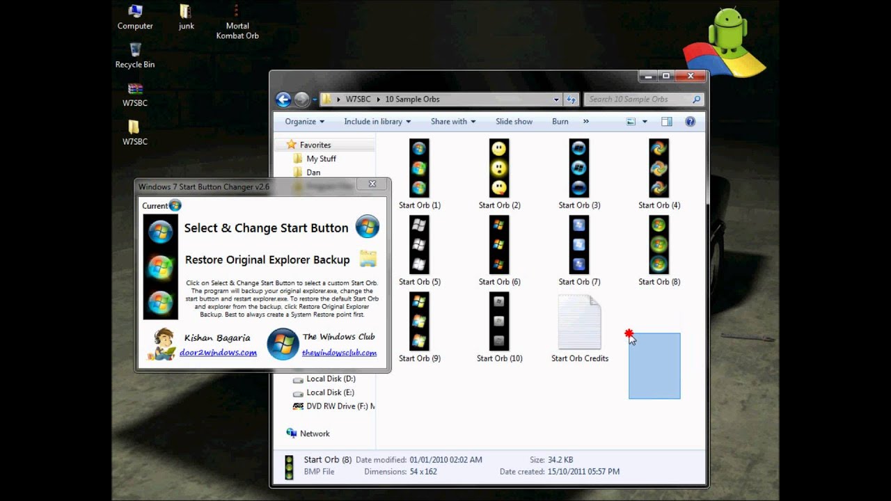 How To Change The Start Orb On Windows - YouTube
