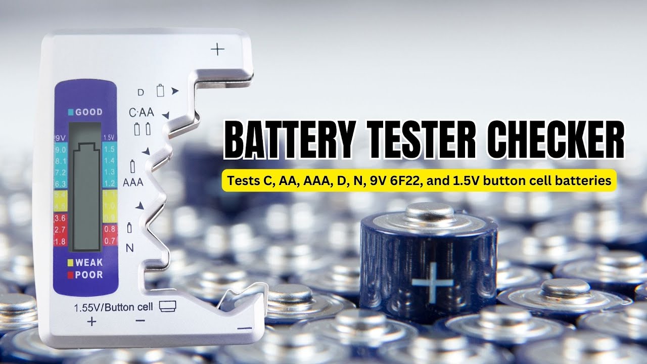 UNIVERSAL BATTERY TESTER CHECKER FOR C AA AAA D N 9V 1.5V BUTTON CELL ...