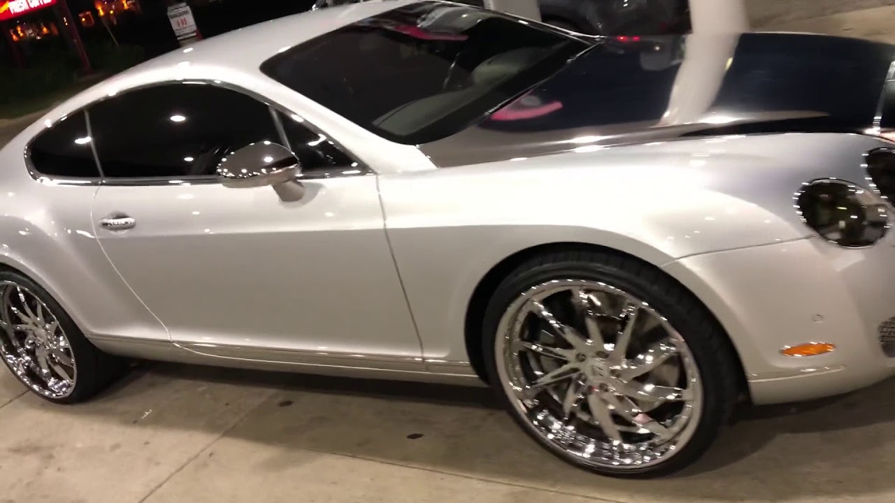BENTLEY CONTINENTAL GT Chrome Wrapped Hood on 22inch RUCCI - YouTube
