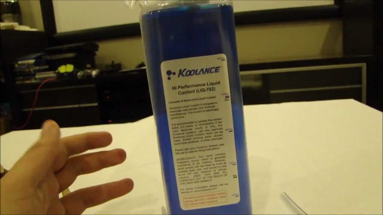 Koolance Fluorescent Blue Liquid Coolant Unboxing - YouTube