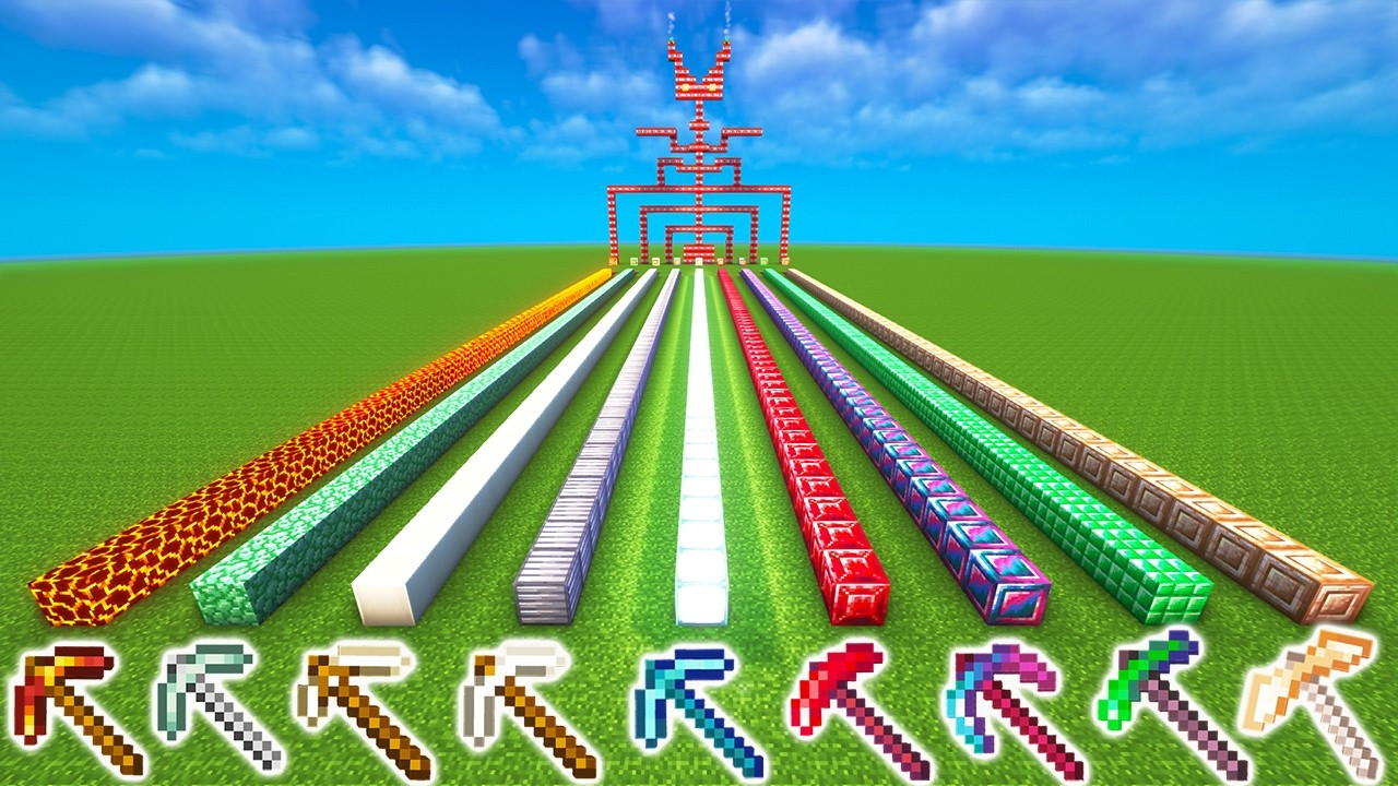 Breaking 60 Blocks in Minecraft : Pickaxe Comparison - YouTube