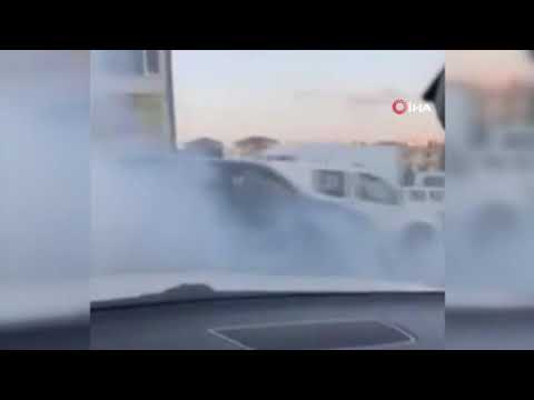 Drift yapan trafik magandası, polis ekiplerince yakalandı