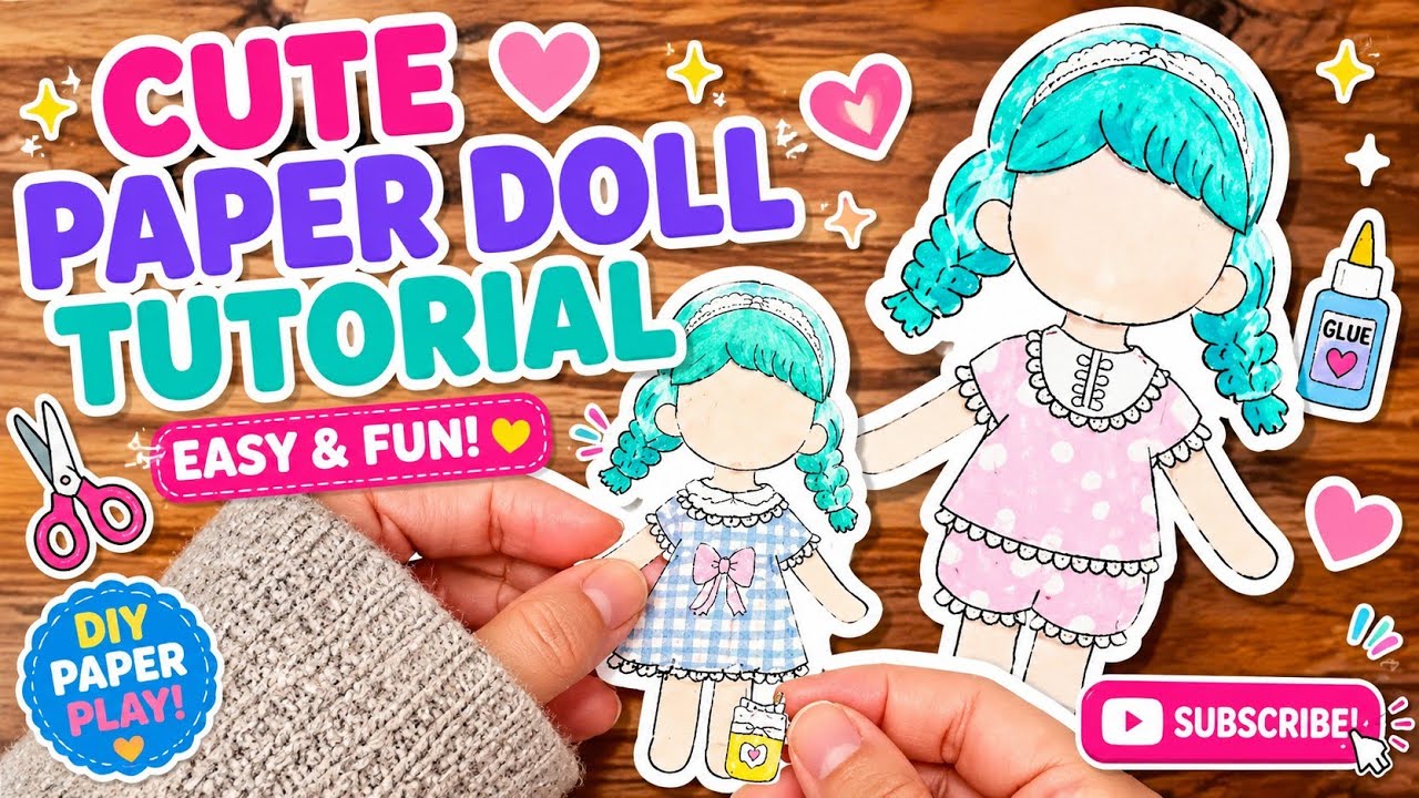 HOW TO MAKE CUTE PAPER DOLL AND THE DRESSES @Paperdolladilahasna #paper ...