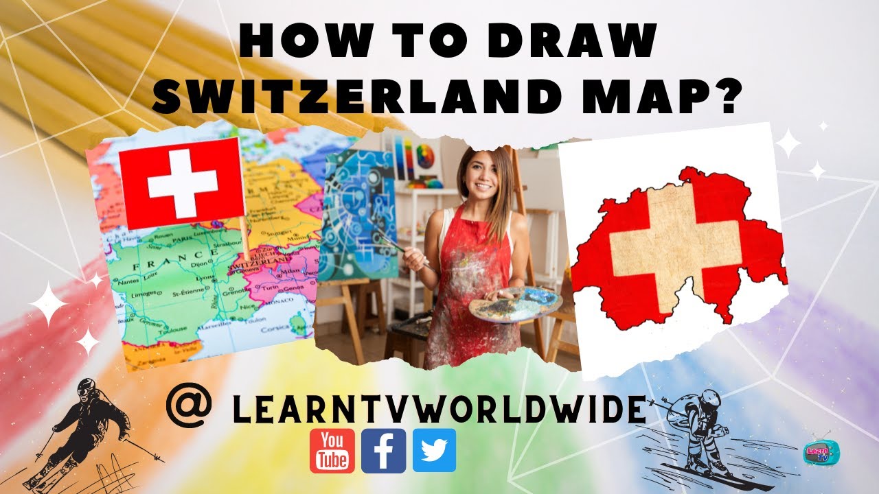 How to draw Switzerland map | How to colour Switzerland flag - YouTube