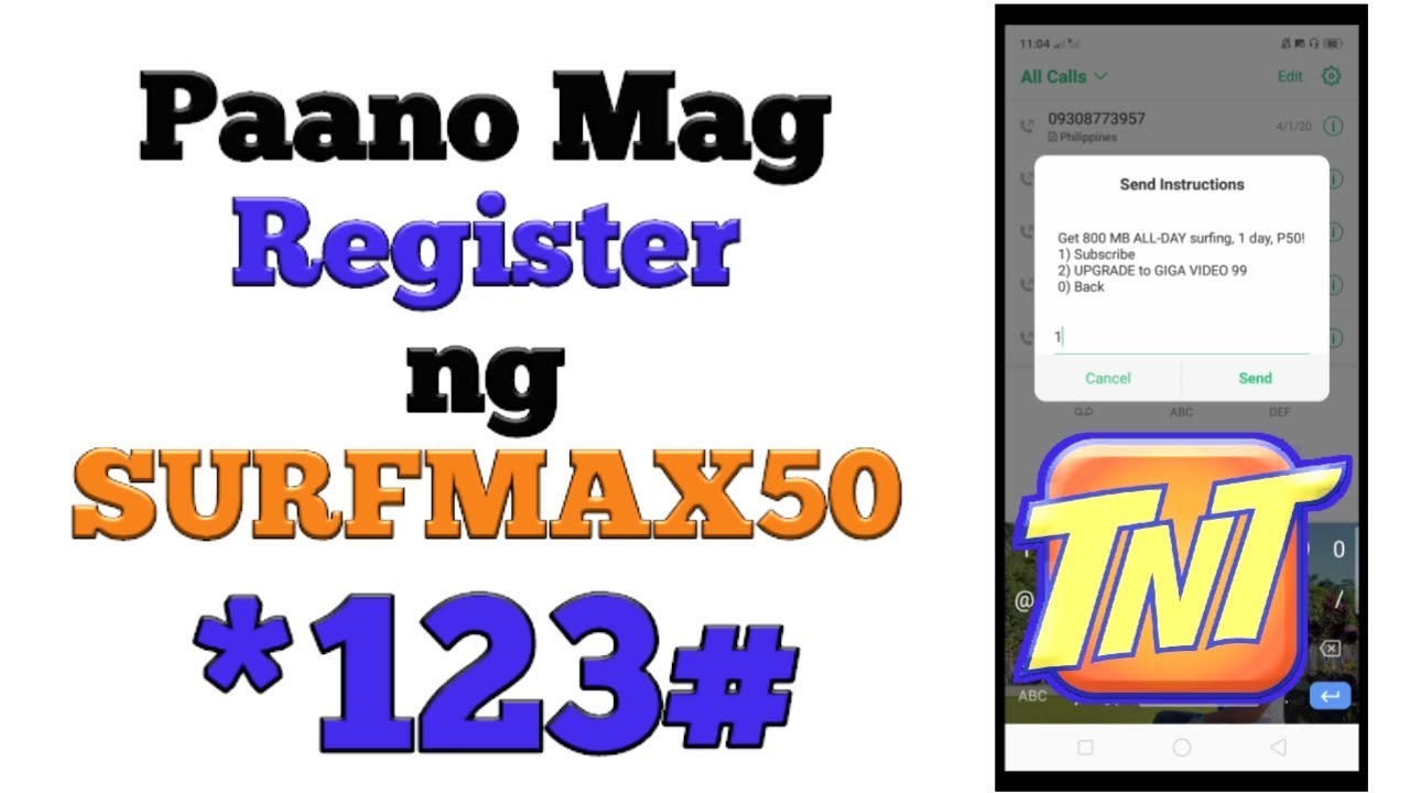Paano Mag Register ng SURFMAX50 gamit ang *123# sa iyong Talk n text ...