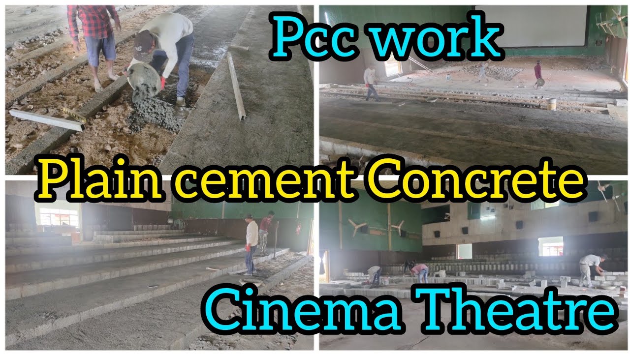 PCC Plain cement Concrete pouring/Cinema Theatre Auditorium/Step ...