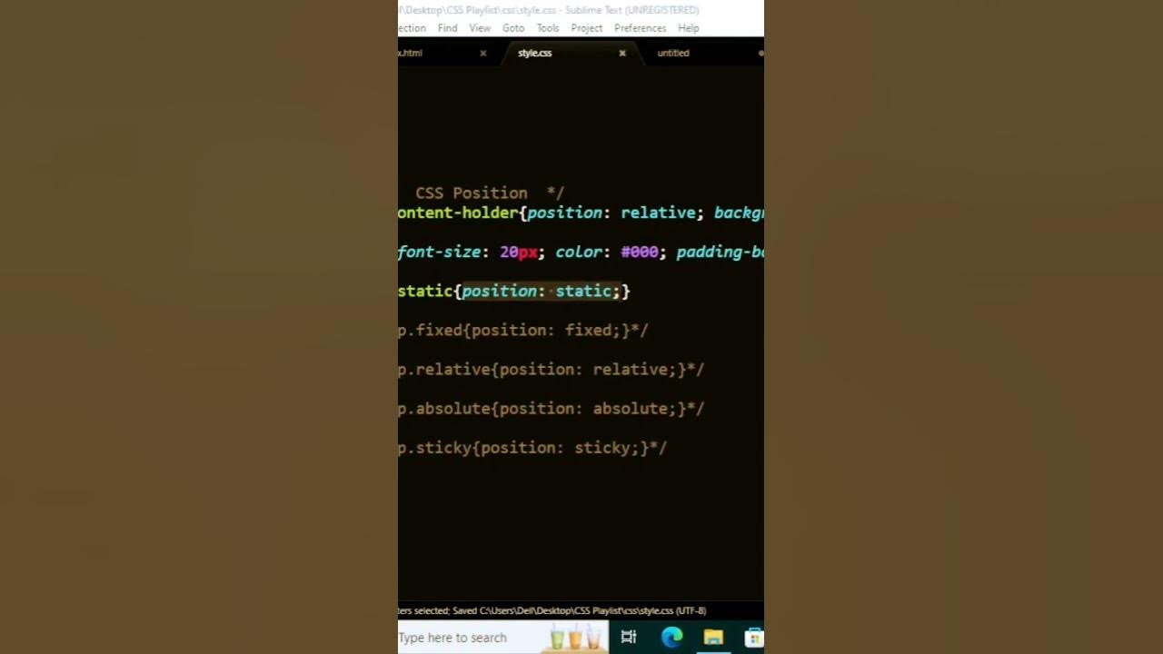 Static Or Default Position In Css Html Css3 Code Coding Css3 Cssposition Static Youtube