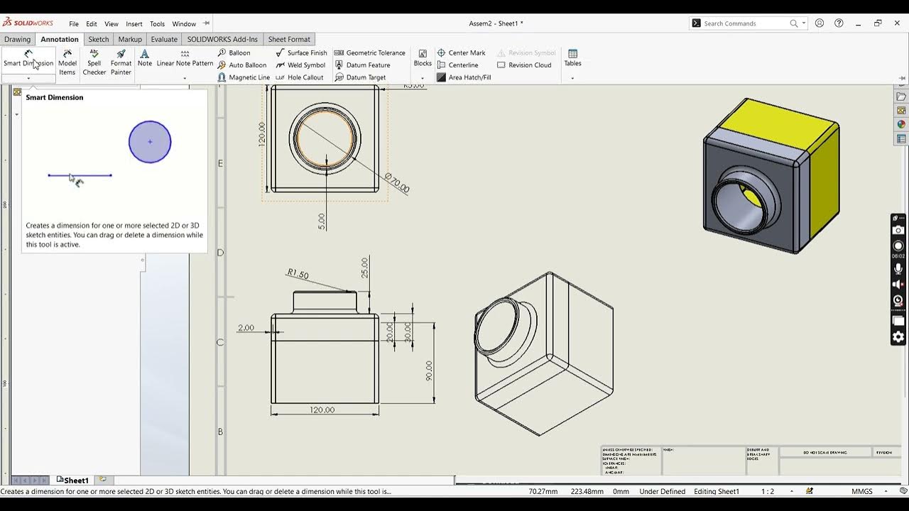 Lesson 3 (How to draw an Assembly Drawing) SolidWorks - YouTube